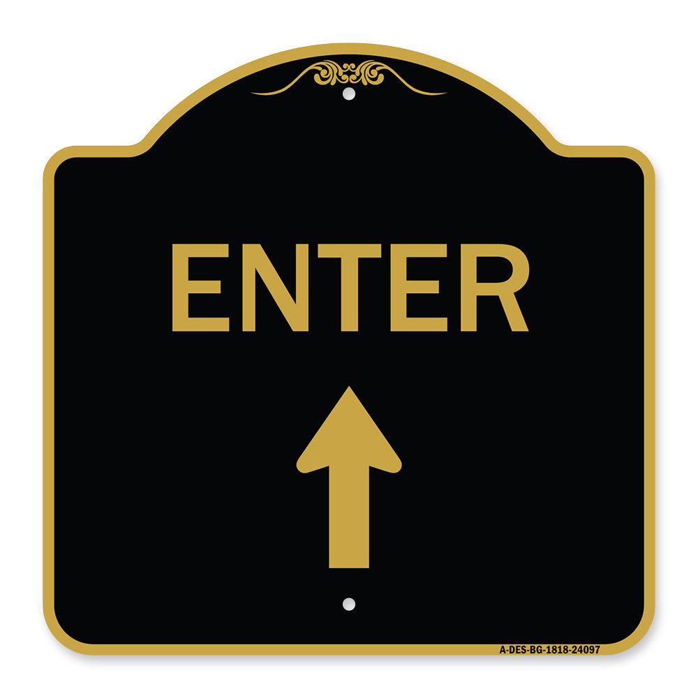 Signmission Designer Series Sign - Enter Sign Enter With Up Arrow ...