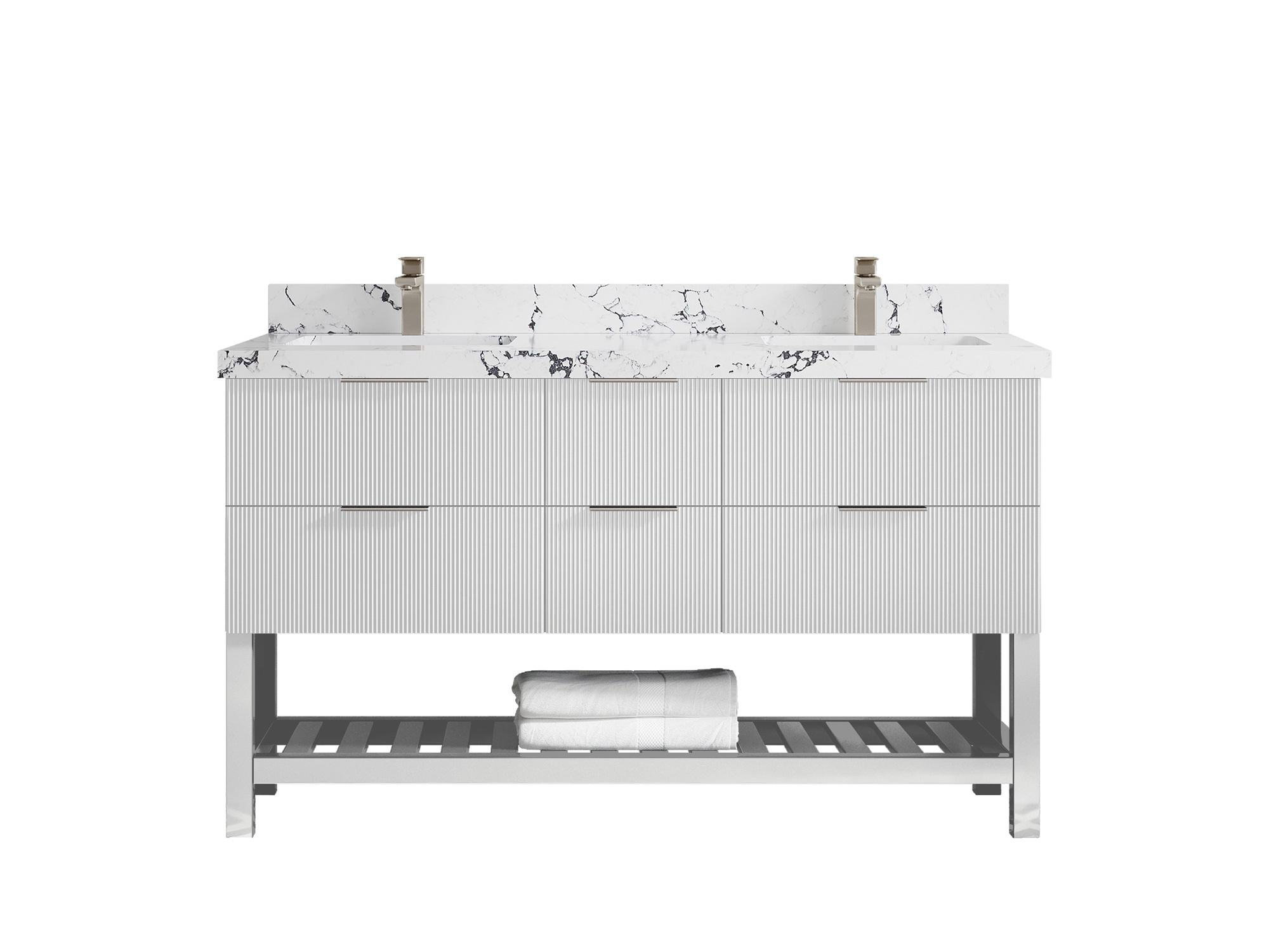 Willow Collections Catalina 60 In. W X 22 In. D Double Sink Bathroom ...