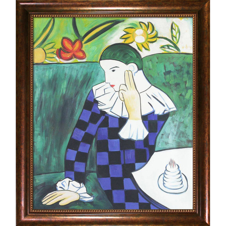 Overstock Art Harlequin Leaning On His Elbow Framed On Canvas by Pablo ...