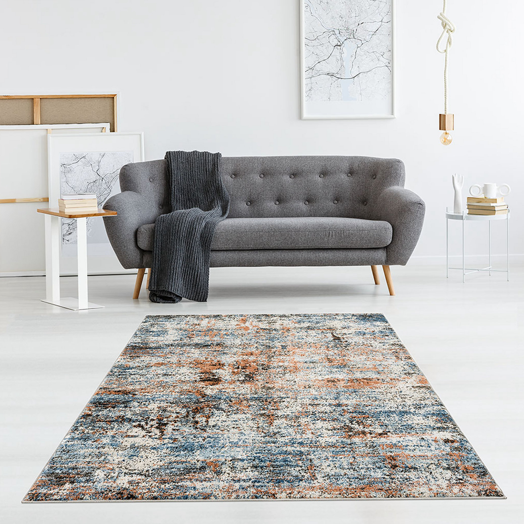 17 Stories Rectangle Ramyah Abstract Area Rug for Indoor Living Room ...