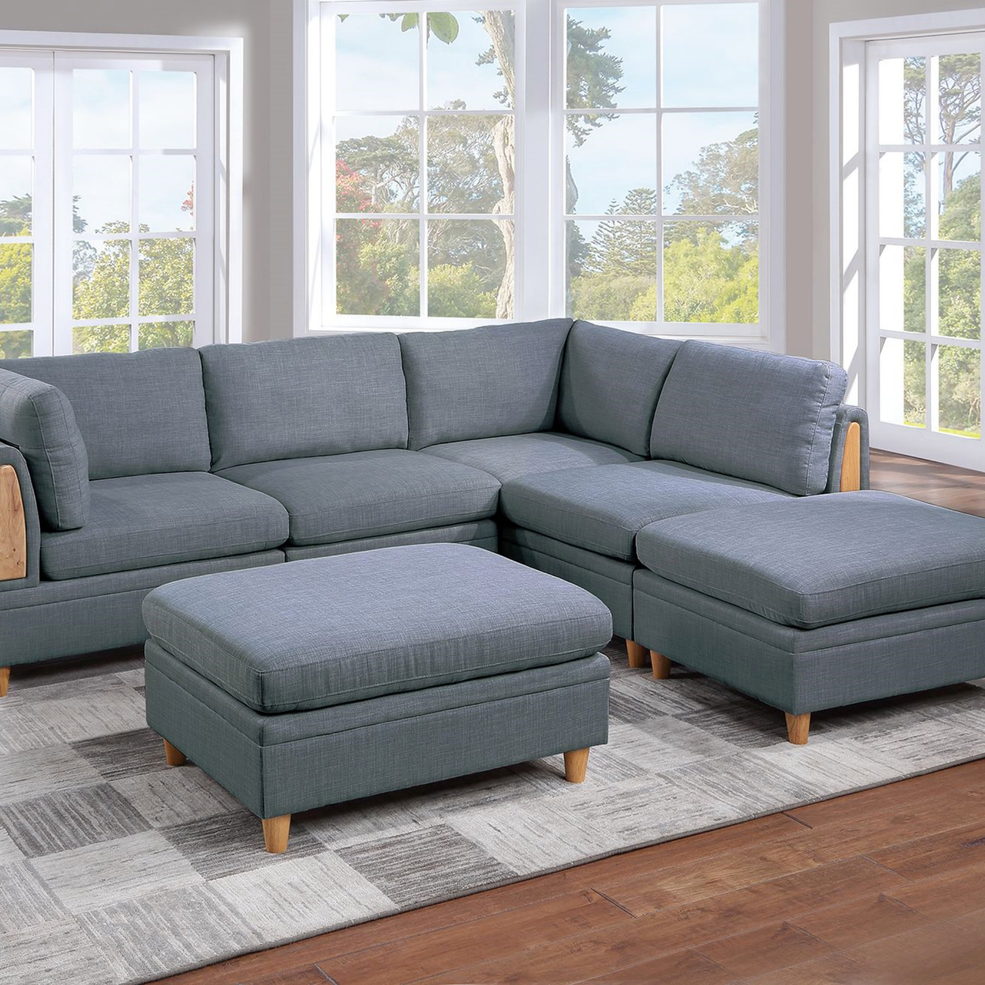 Latitude Run® Contemporary Living Room Furniture 6Pc Modular Sectional ...