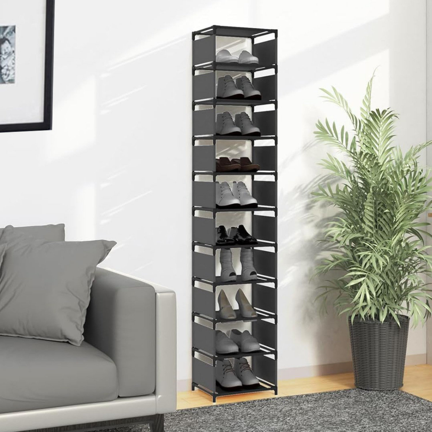 Latitude Run® Vertical Narrow Tall Shoe Rack | Wayfair