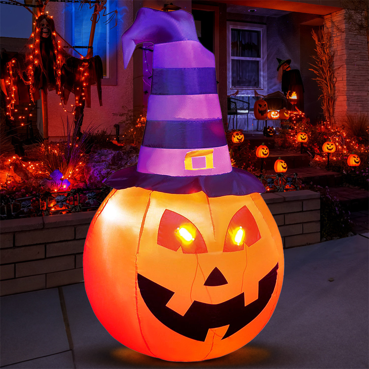 The Holiday Aisle® 5 FT Halloween Inflatables Outdoor Decorations ...