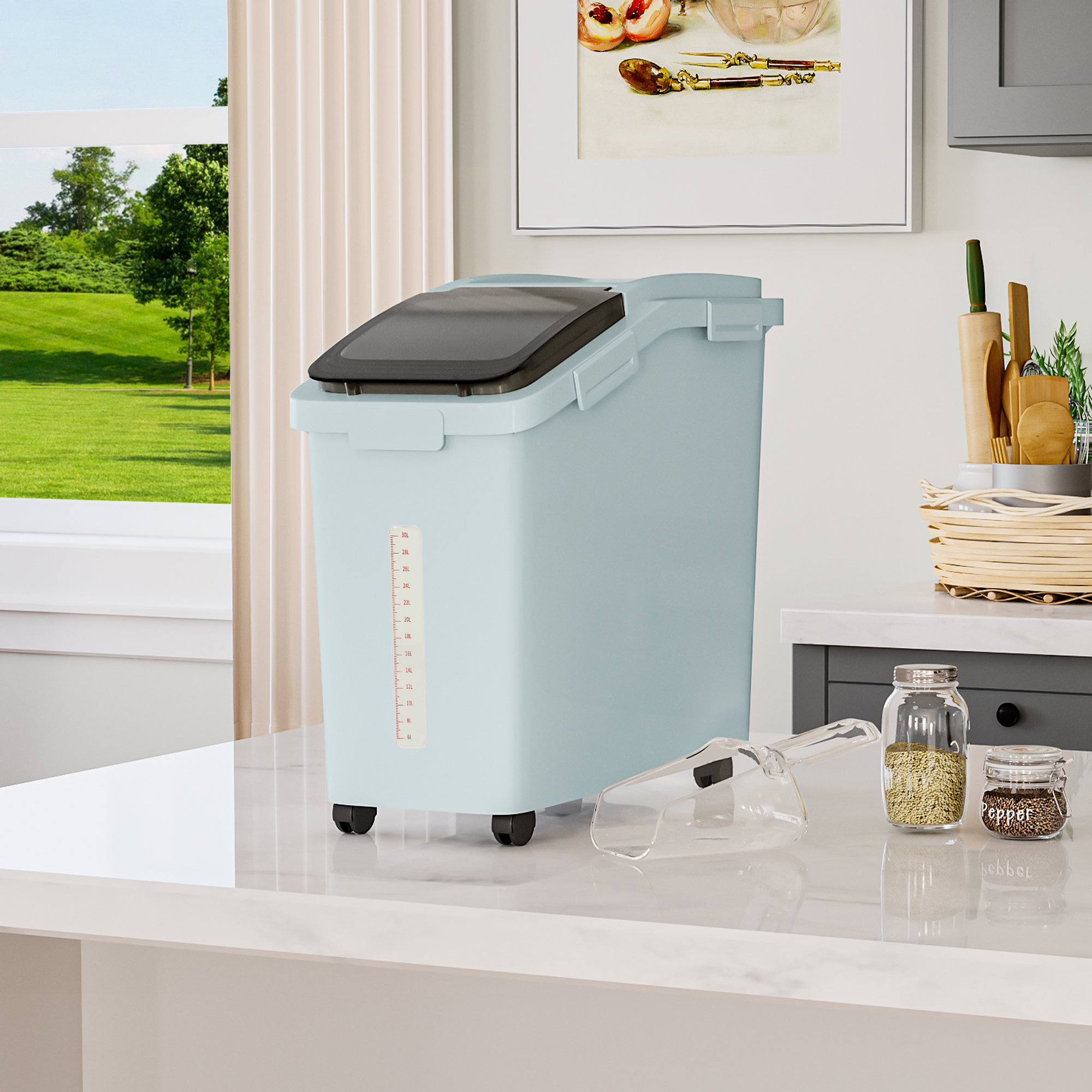 Balconera 11.4 Gallons Rectangle Plastic Food Storage Container ...