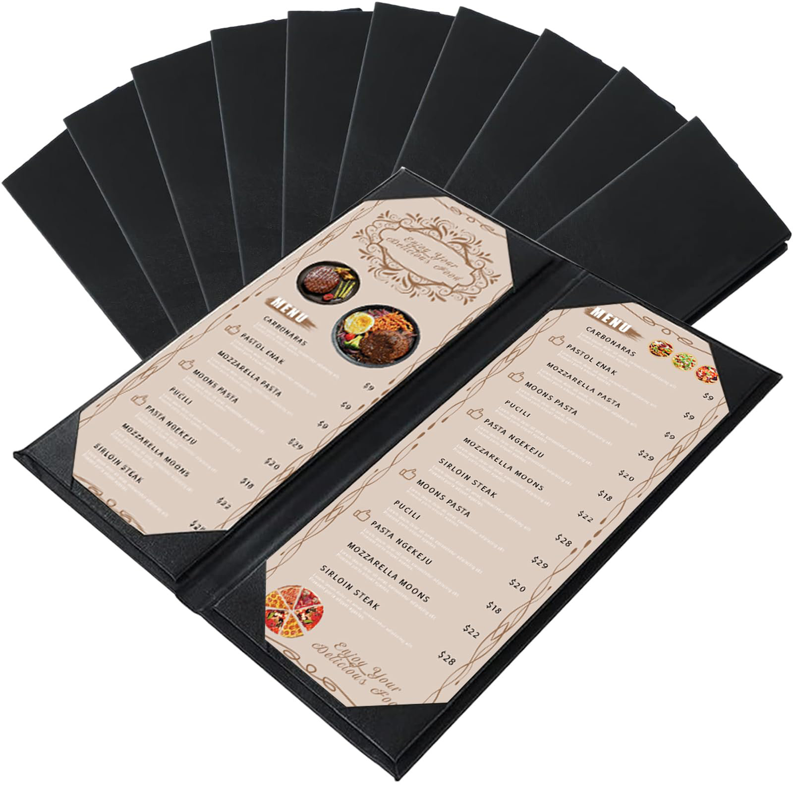 Hokku Designs Restaurant Menu Covers Holders | Pack Of 10 Synthetic ...