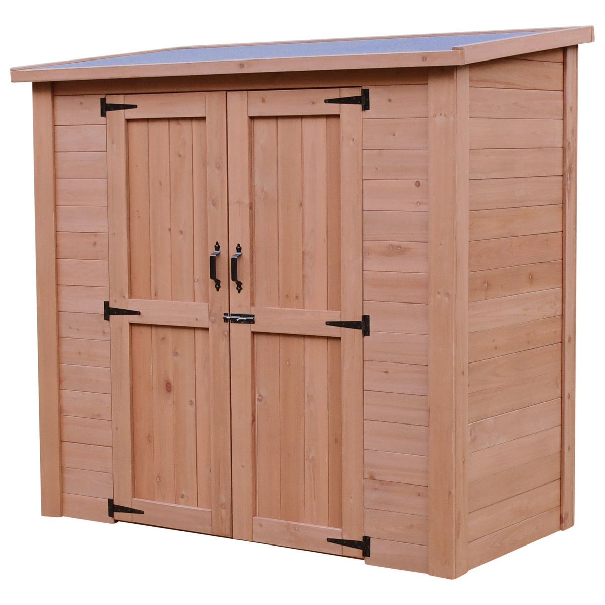 Leisure Season Cedar Wooden Heavy Duty Lean-To Storage Shed With Double ...