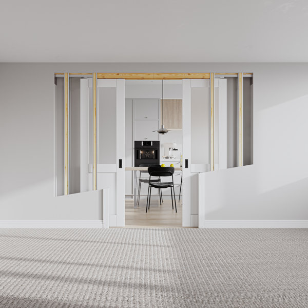 Home Worthy Double Sliding Closet Door Glass Frosted Glass Pocket Door ...