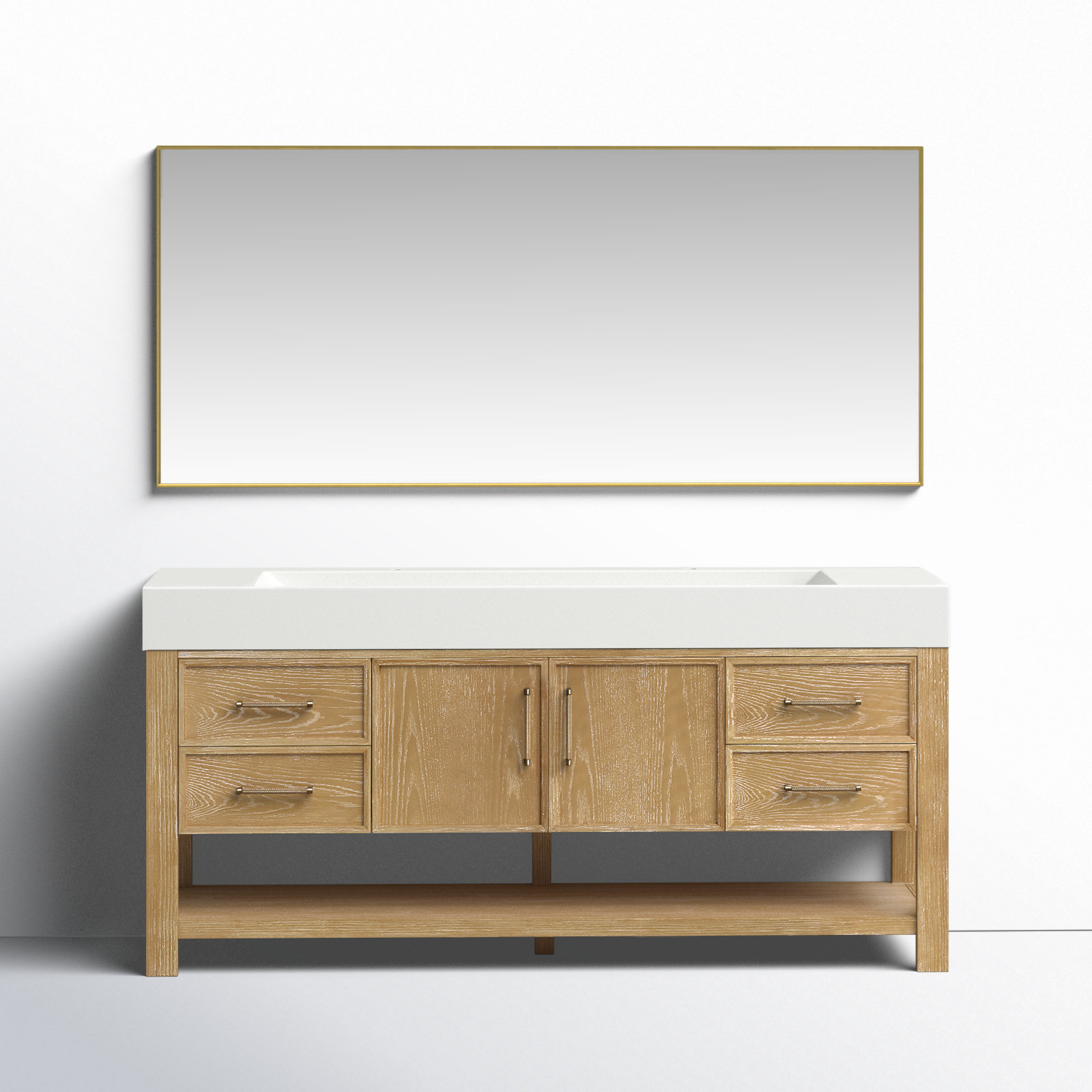 Birch Lane™ Maho 72" Single Bath Vanity in Washed Ash Gray with ...