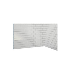 Avora Bath 3x6 Tile White Shower System with Molded Seat with Black ...
