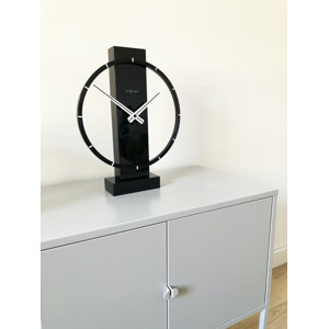 Nextime Carl Modern & Contemporary Analog Solid Wood Tabletop Clock ...