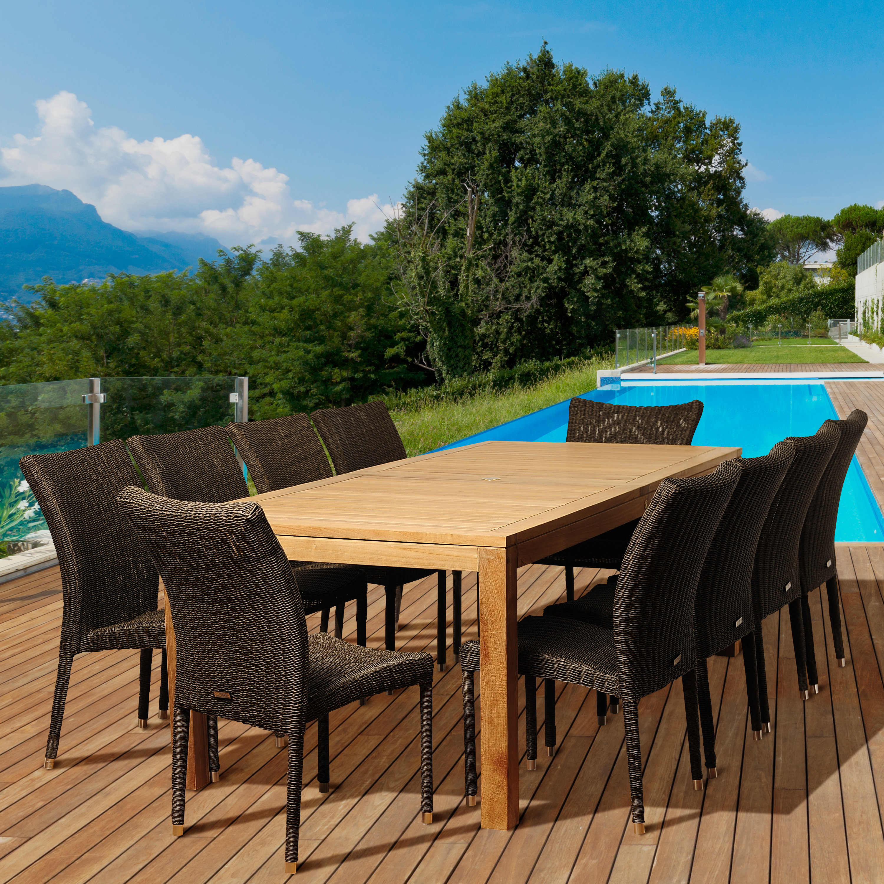 Brayden Studio Avva International Home Outdoor 11 Piece Teak Dining Set - Wayfair Canada