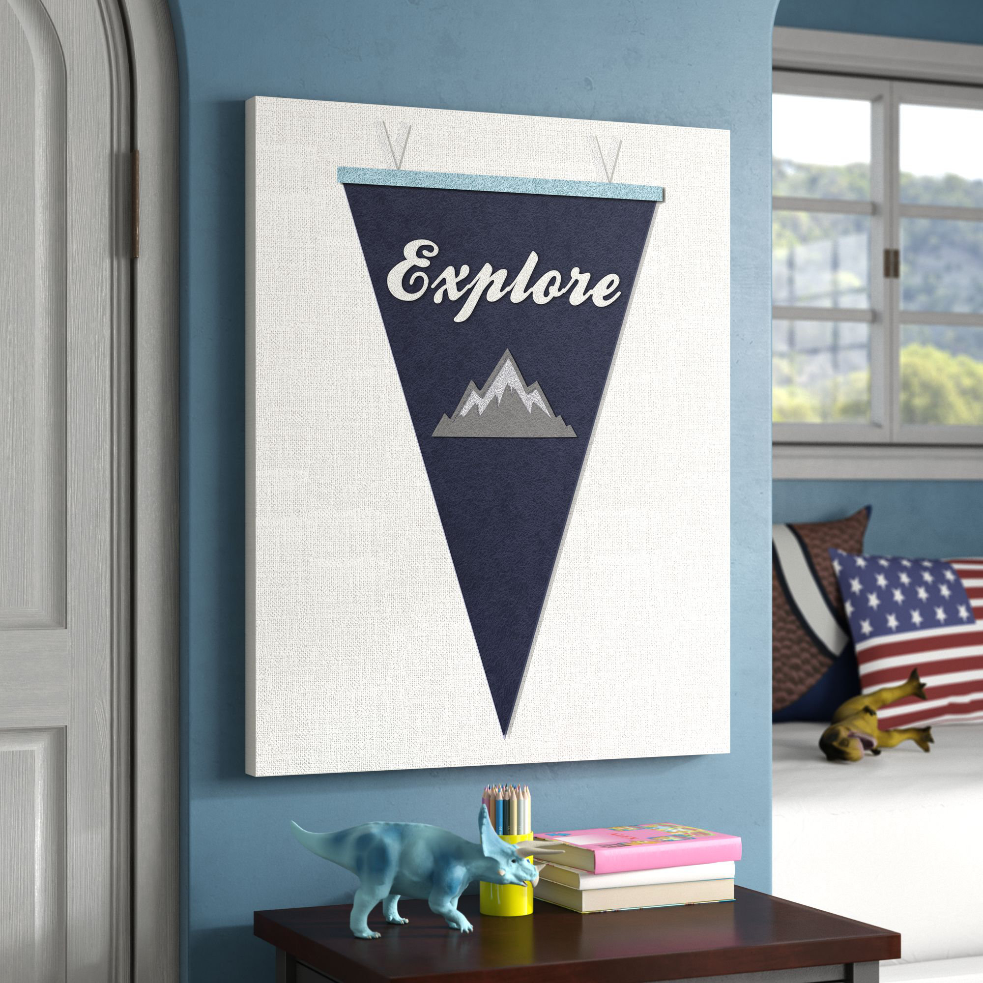 Grovelane Kehlani Explore Pennant Fabric Collage Canvas Art - Wayfair ...