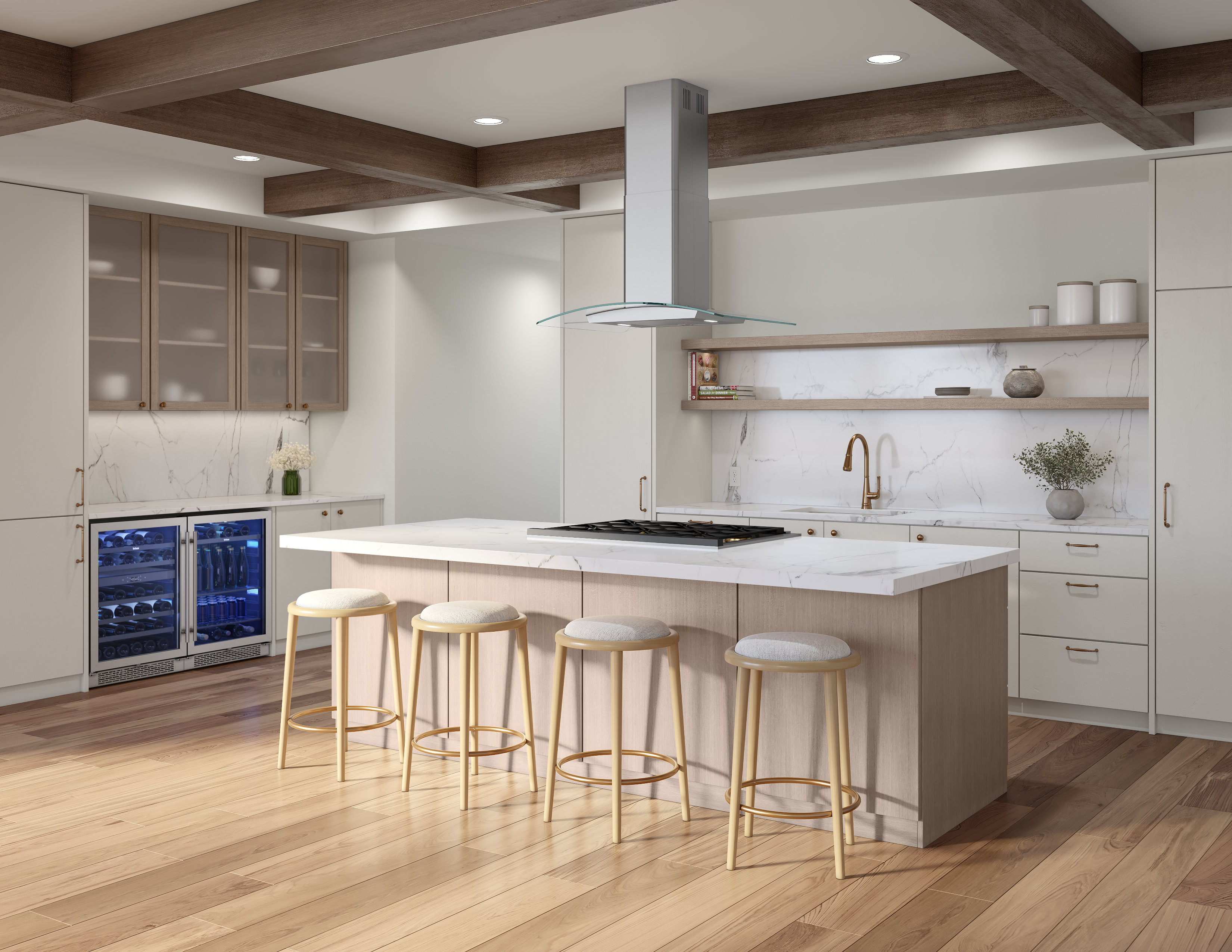 Zephyr Brisas 30 In. 600 CFM Curved Glass Island Range Hood With LED Lights In Stainless Steel ...