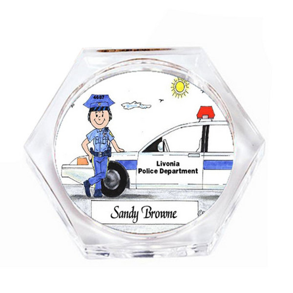 Printed Perfection Personalized Police Officer - Female Drink Coaster ...