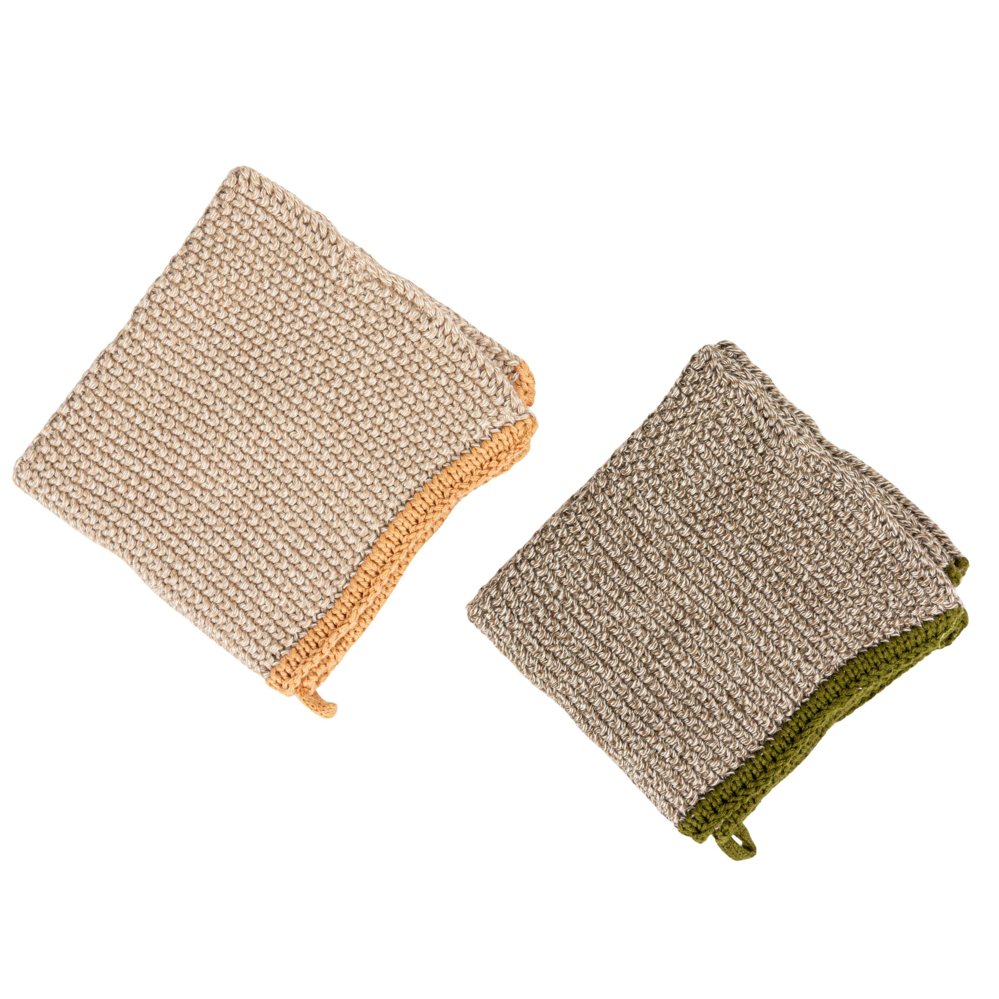 Rosalind Wheeler Square Cotton Knit Dish Cloths With Loops | Wayfair