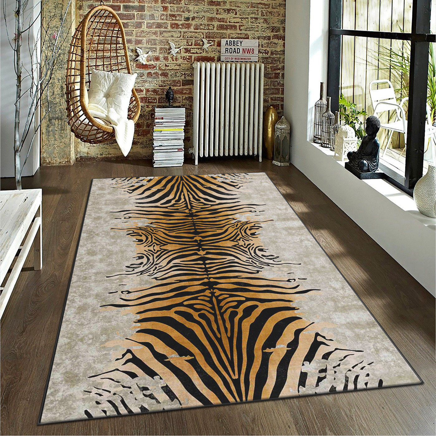East Urban Home Moriarty Animal Print Machine Made Power Loom Polyester ...