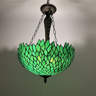 Fleur De Lis Living Spiro Tiffany Pendant Lights Green Leaves Stained ...