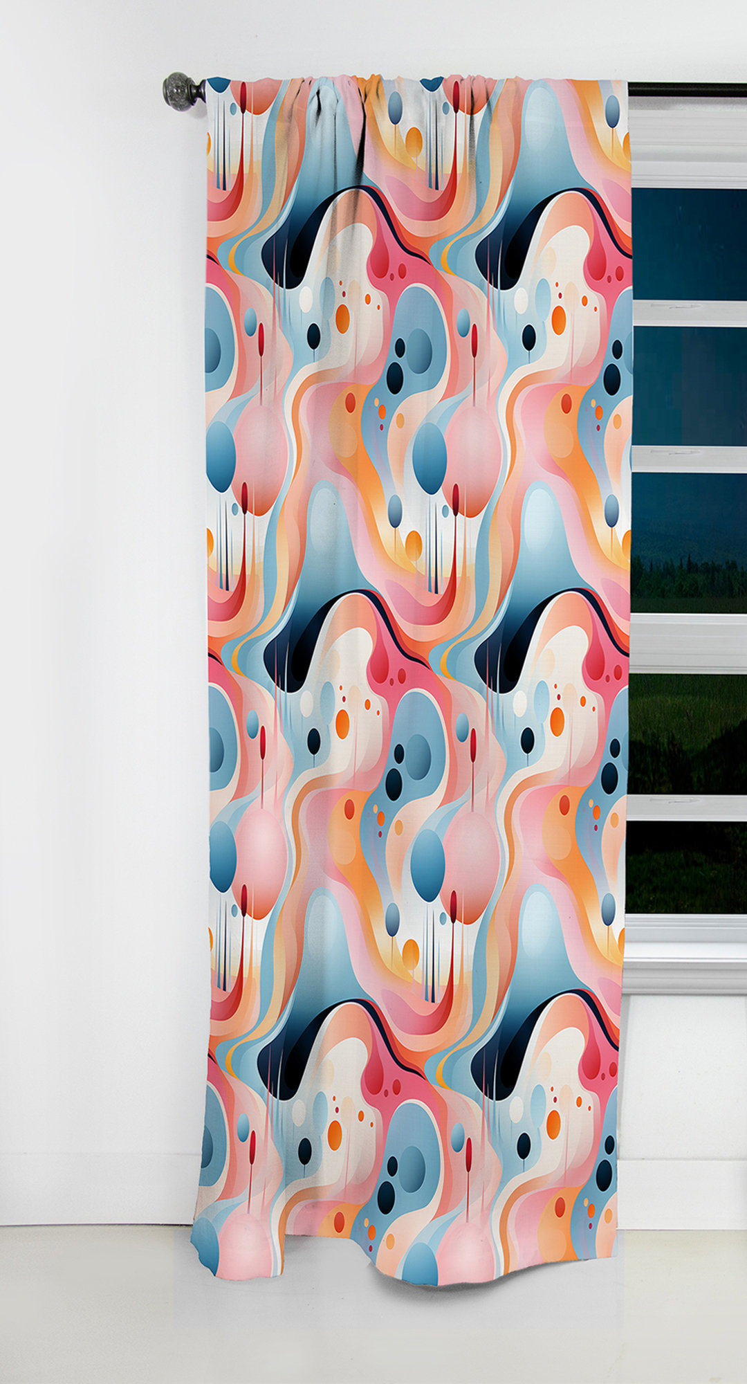 Design Art Pink Fusion Abstractions In Motion - Midcentury Geometric ...