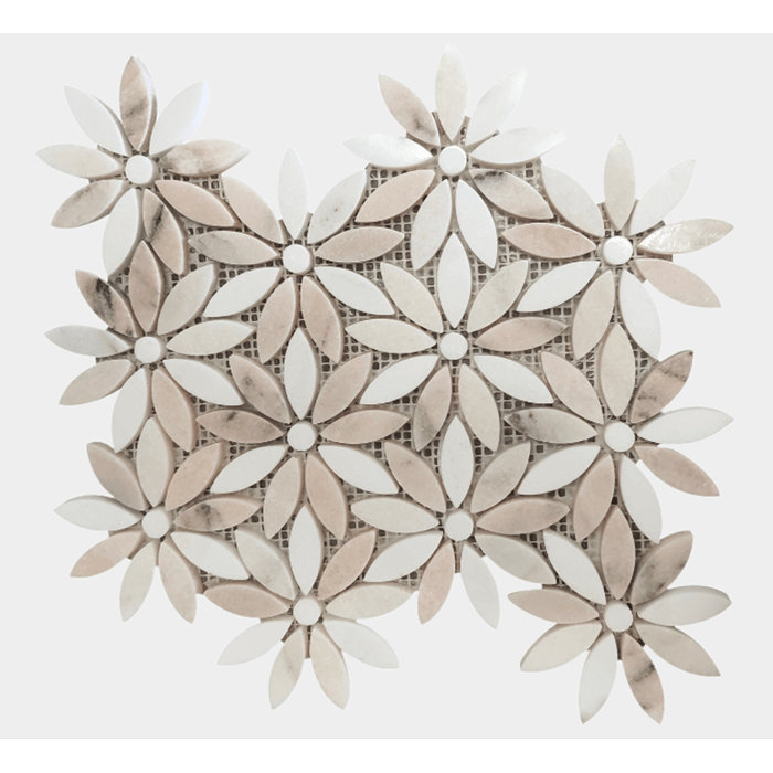 Nasco Stone + Tile Fancy Pink + Aqua Bianco Petal Sheet | Perigold