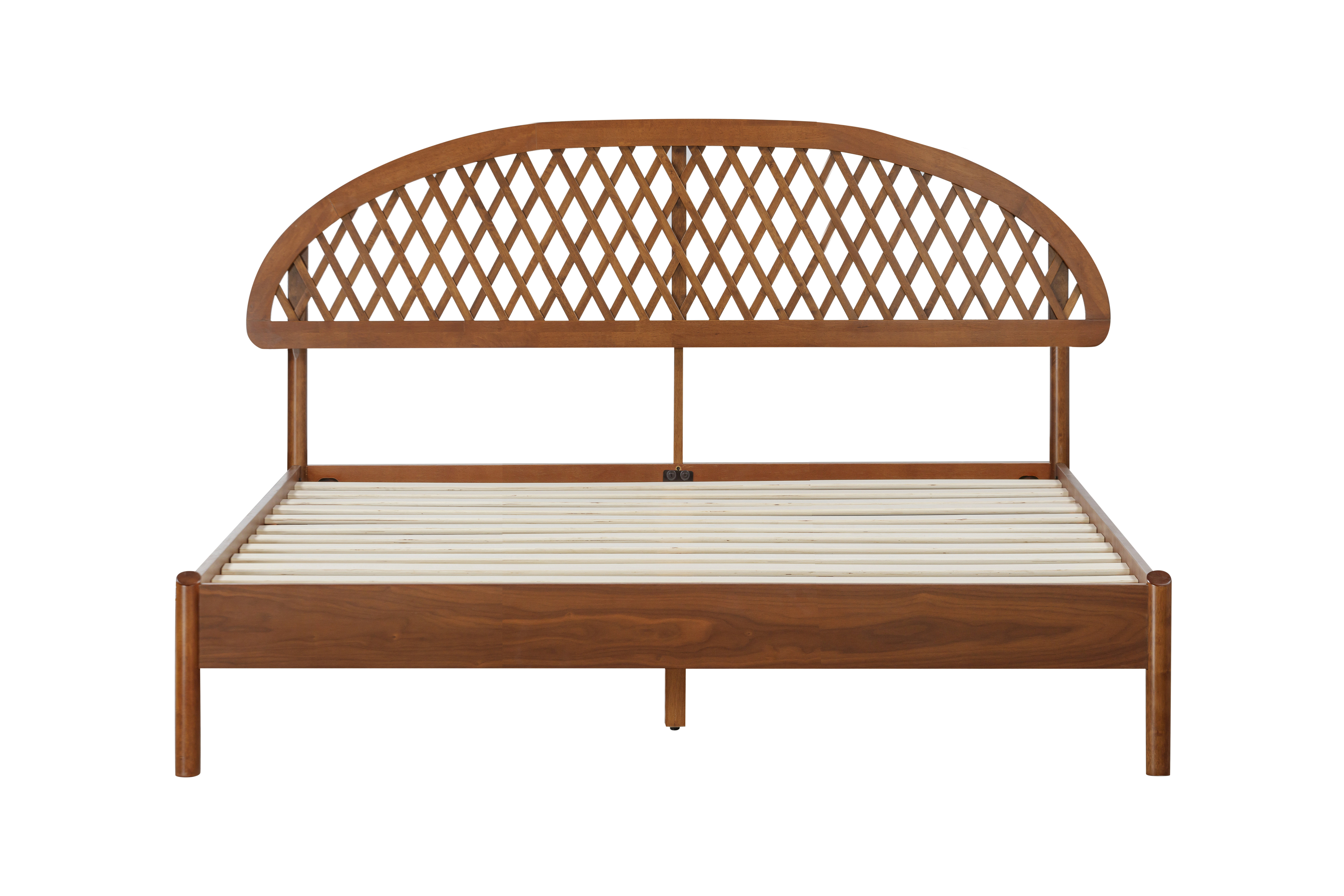 NTC Gem Solid Wood Bed Frame with Headboard and Silent Slats, 1000 Lbs ...
