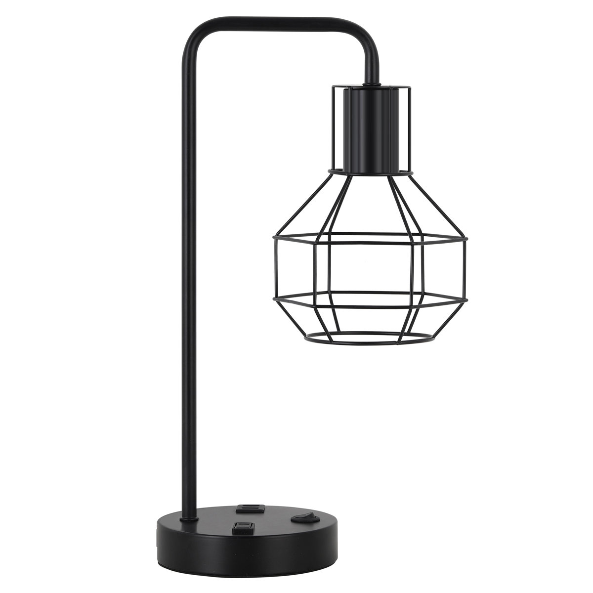 17 Stories USB Edison Industrial Beside Table Lamps with 2-Prong AC ...