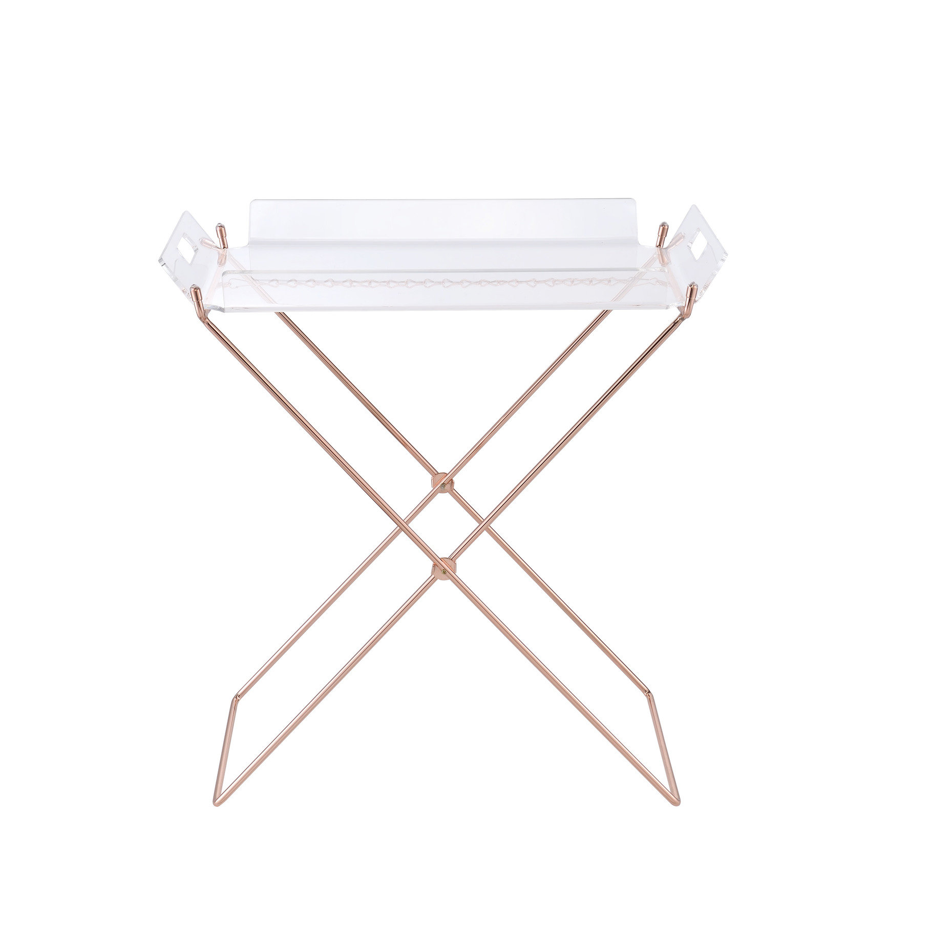 Latitude Run® Clear Acrylic Non - Foldable Rectangular Tray Table With ...