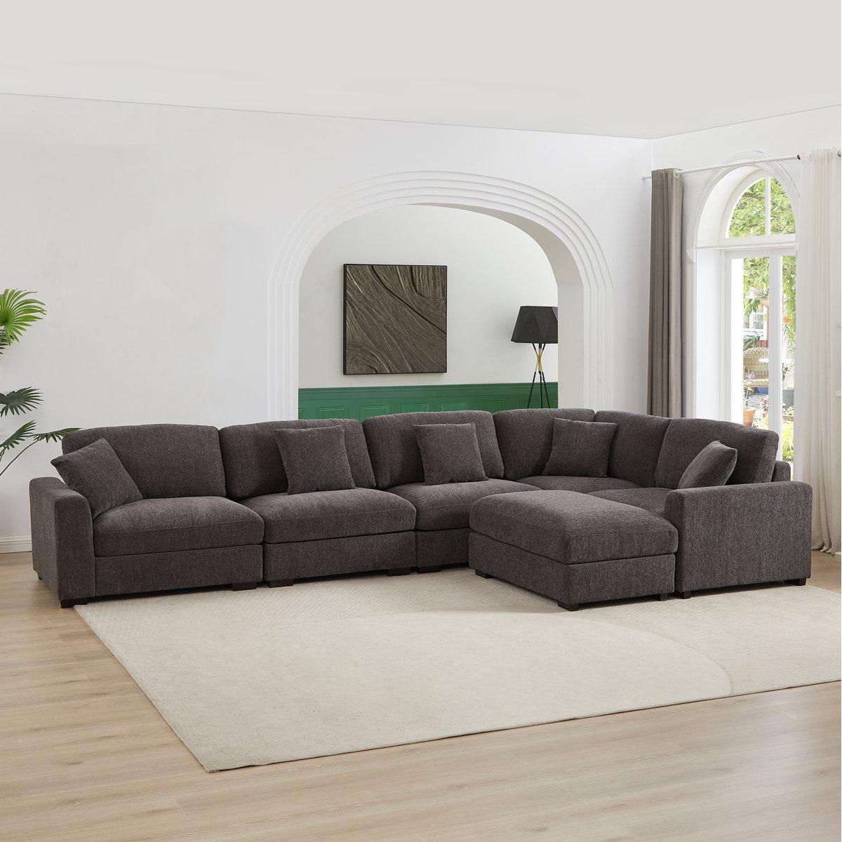 Latitude Run® Ortensio Reversible Modular Corner Sectional Upholstered ...