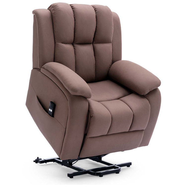 Wade Logan Krikoris Upholstered Electric Recliner with Footstool ...