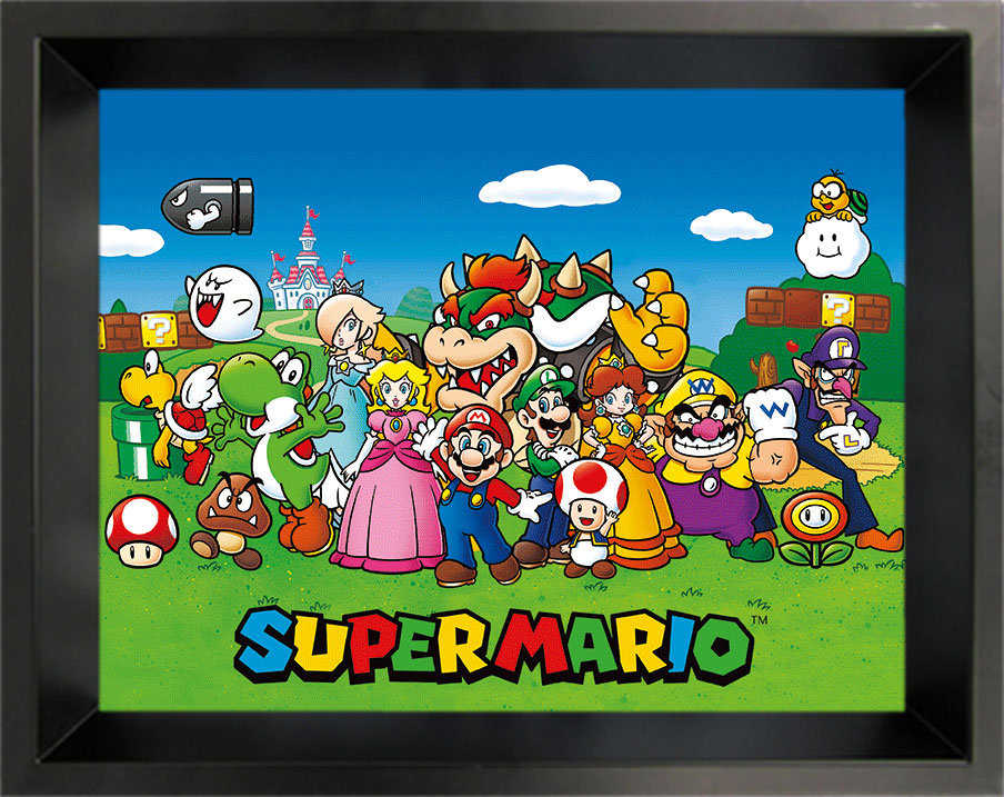 Winston Porter Super Mario - Characters Lenticular 8x10 3D Shadowbox ...