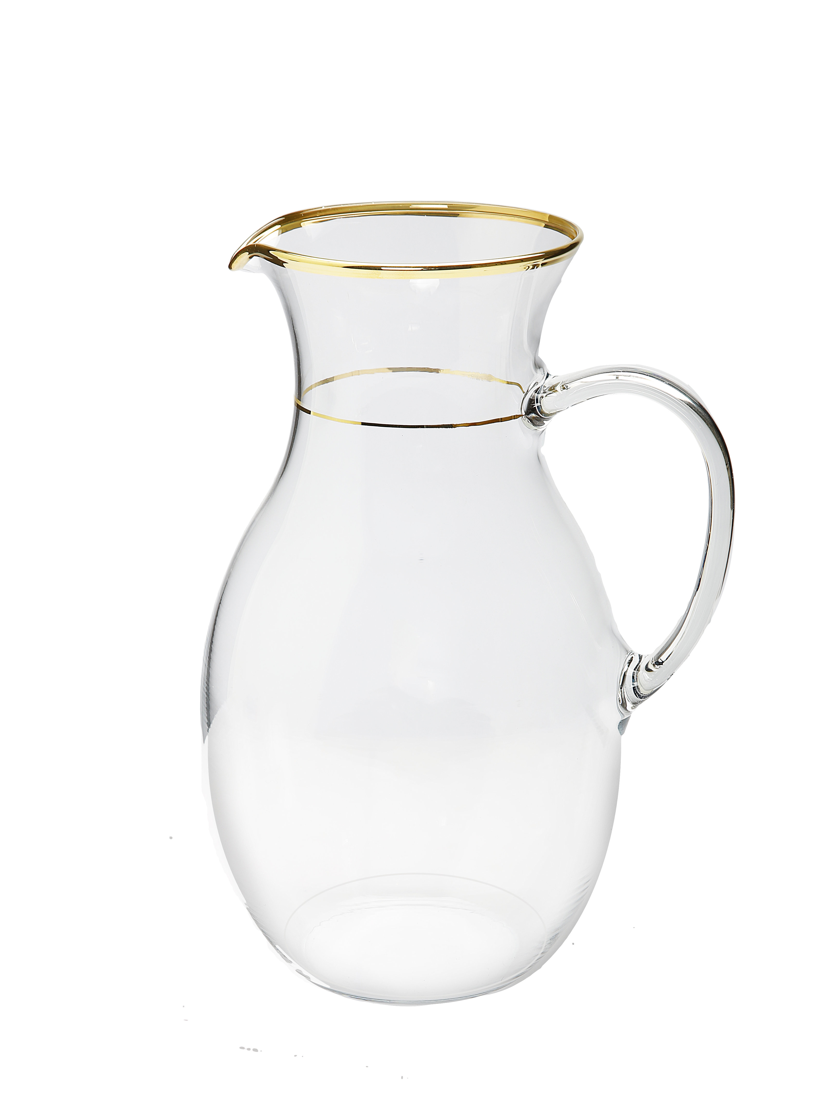 Rosdorf Park Clear Pitcher With Gold Trim | Wayfair