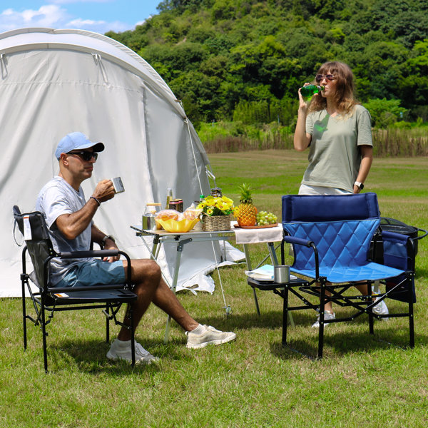 Arlmont & Co. Camping Directors Chair With Side Table And Pocket ...