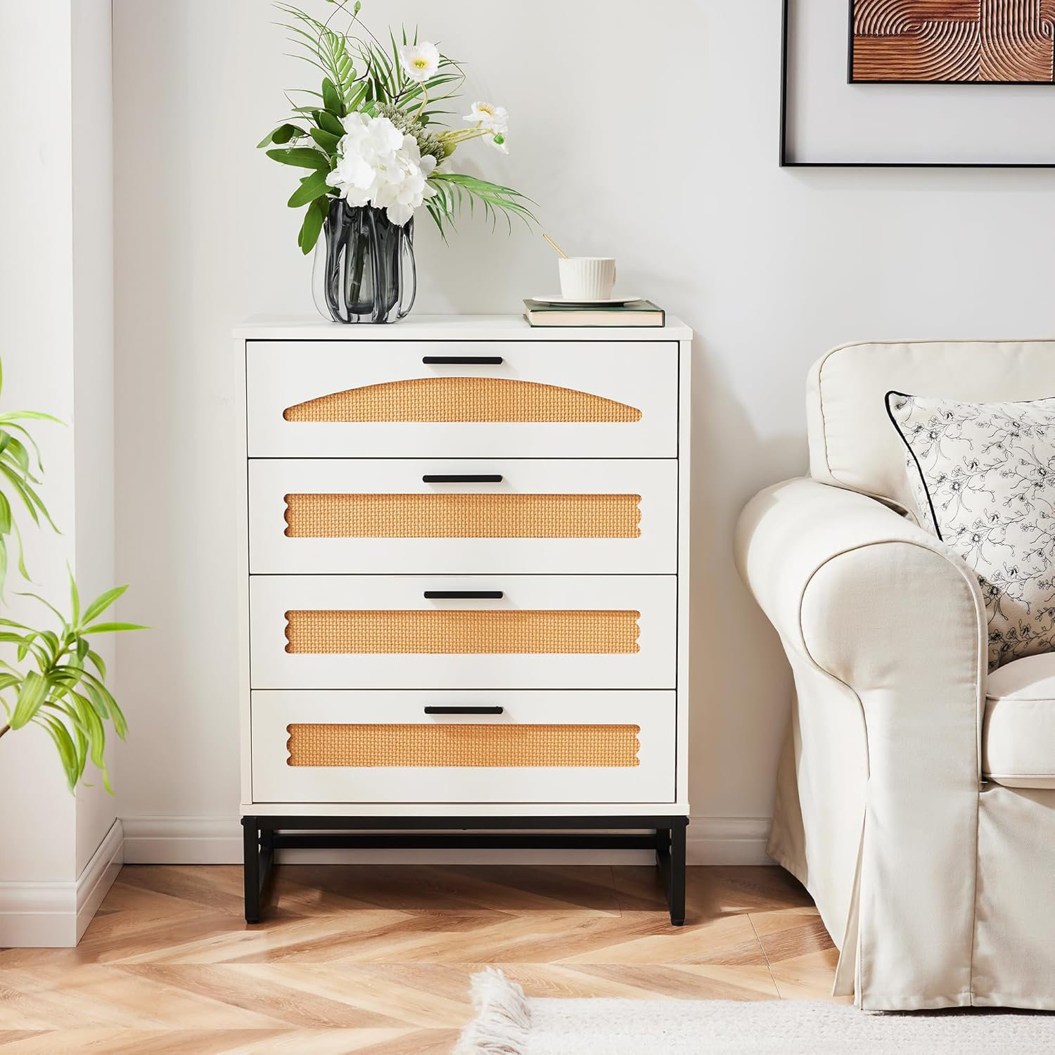 Bayou Breeze Rattan Dresser For Bedroom, Wooden Chest Of Dressers ...