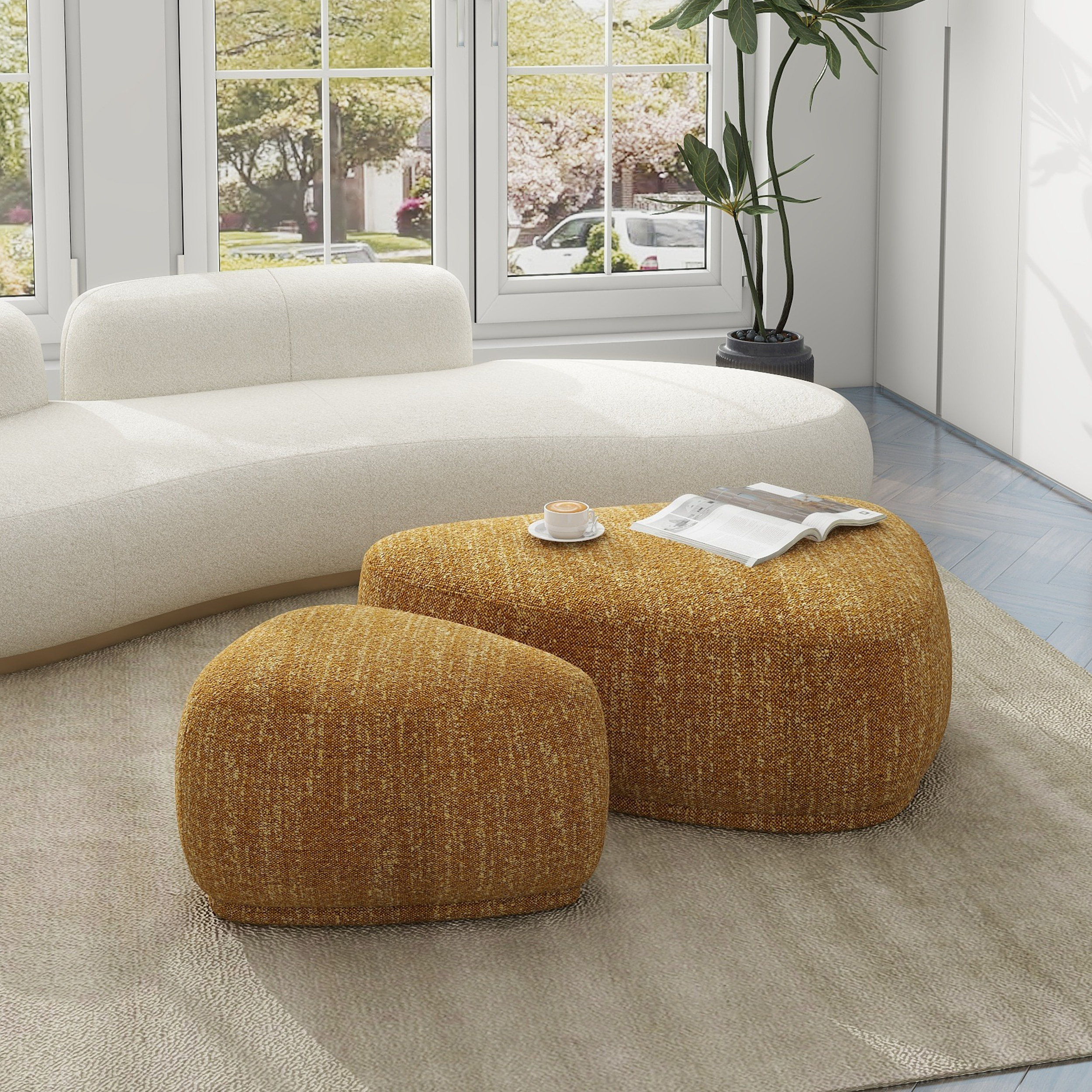 Wade Logan® Britnae 44.1" Wide Triangle Pouf Ottoman | Wayfair