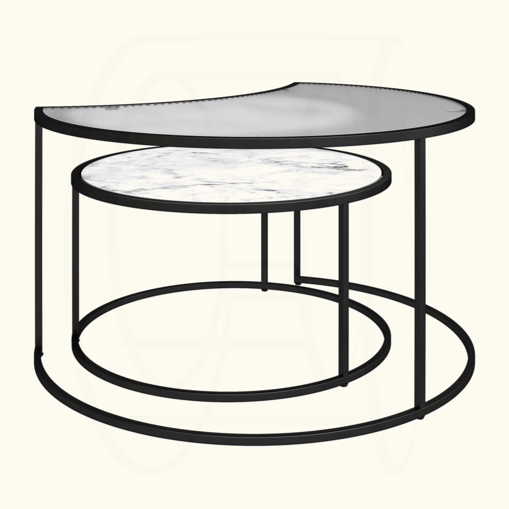 Wrought Studio Innovative Nesting Coffee Tables With Moon Phases Design ...