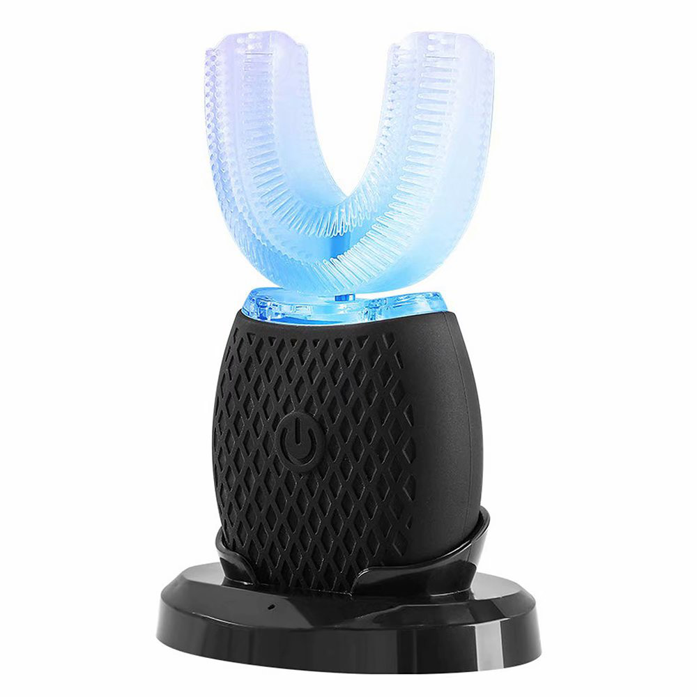 Symple Stuff Toothbrush Electric U-Shape Teeth Ultrasonic (Black) | Wayfair