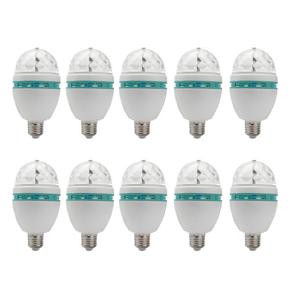 The Holiday Aisle® 3W RGB LED Crystal Rotating Light Bulb E26 Lamp(Set ...