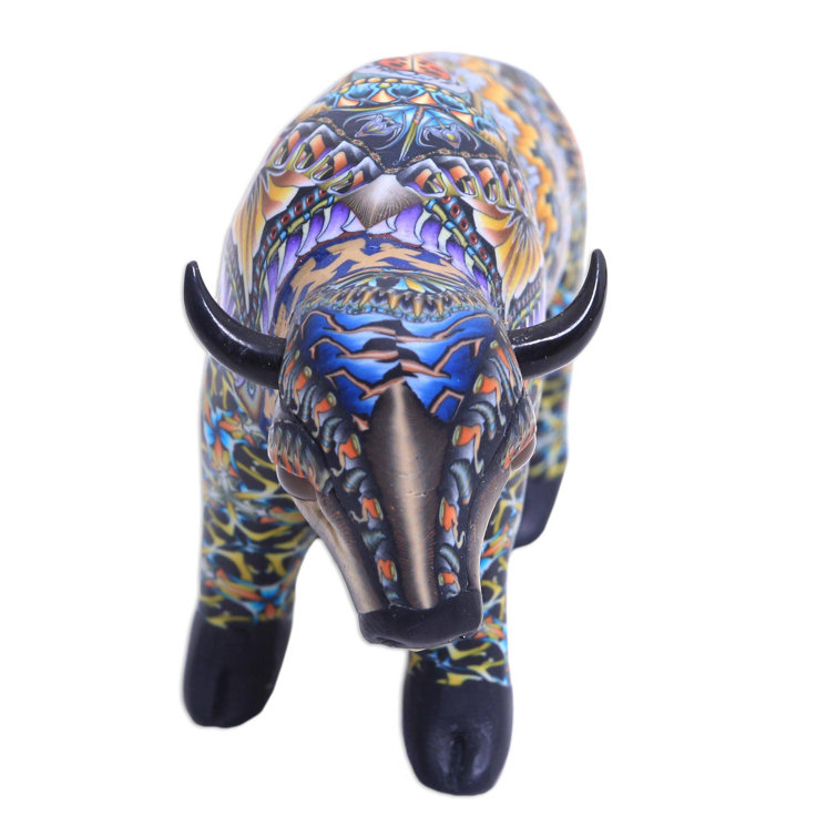 Novica Bison Polymer Clay Figurine | Perigold
