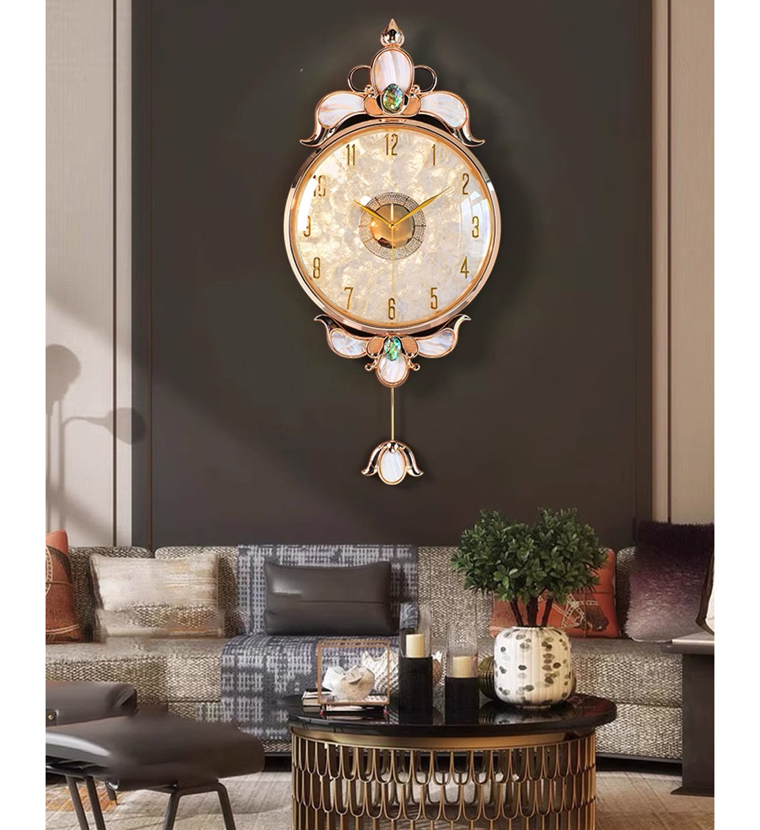 Stella Trek Golden White Metal Seashell Free Form Wall Clocks | Wayfair