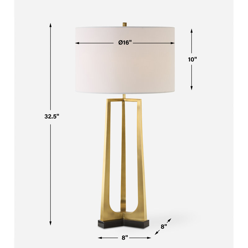 Everly Quinn Recardo Brass Table Lamp | Wayfair