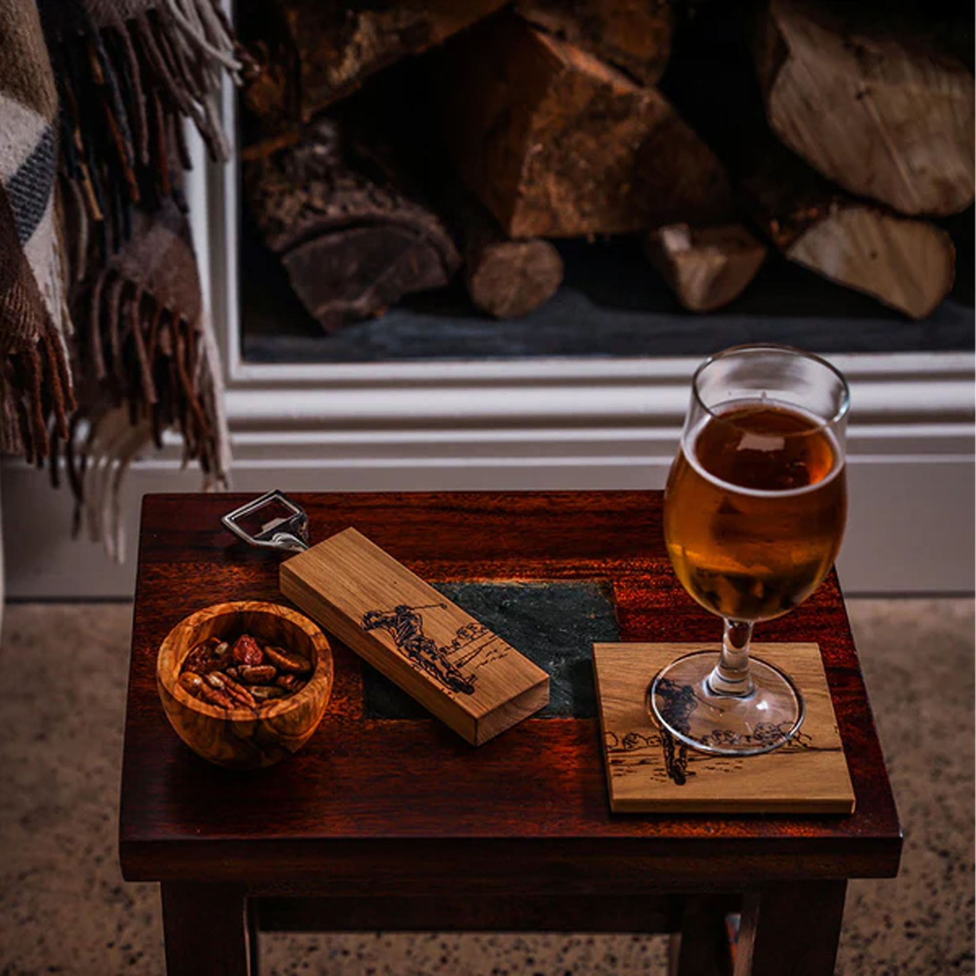 Lily Manor Set of 2 Golf Oak Coasters - Brown | Wayfair.co.uk