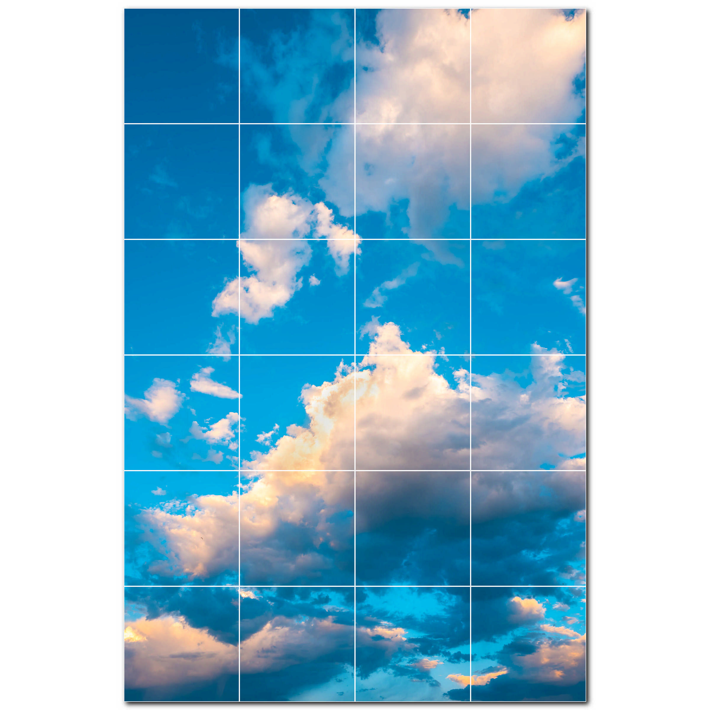 Picture-Tiles.com 48" x 72" Ceramic Clouds Photo Decorative Mural Tile ...