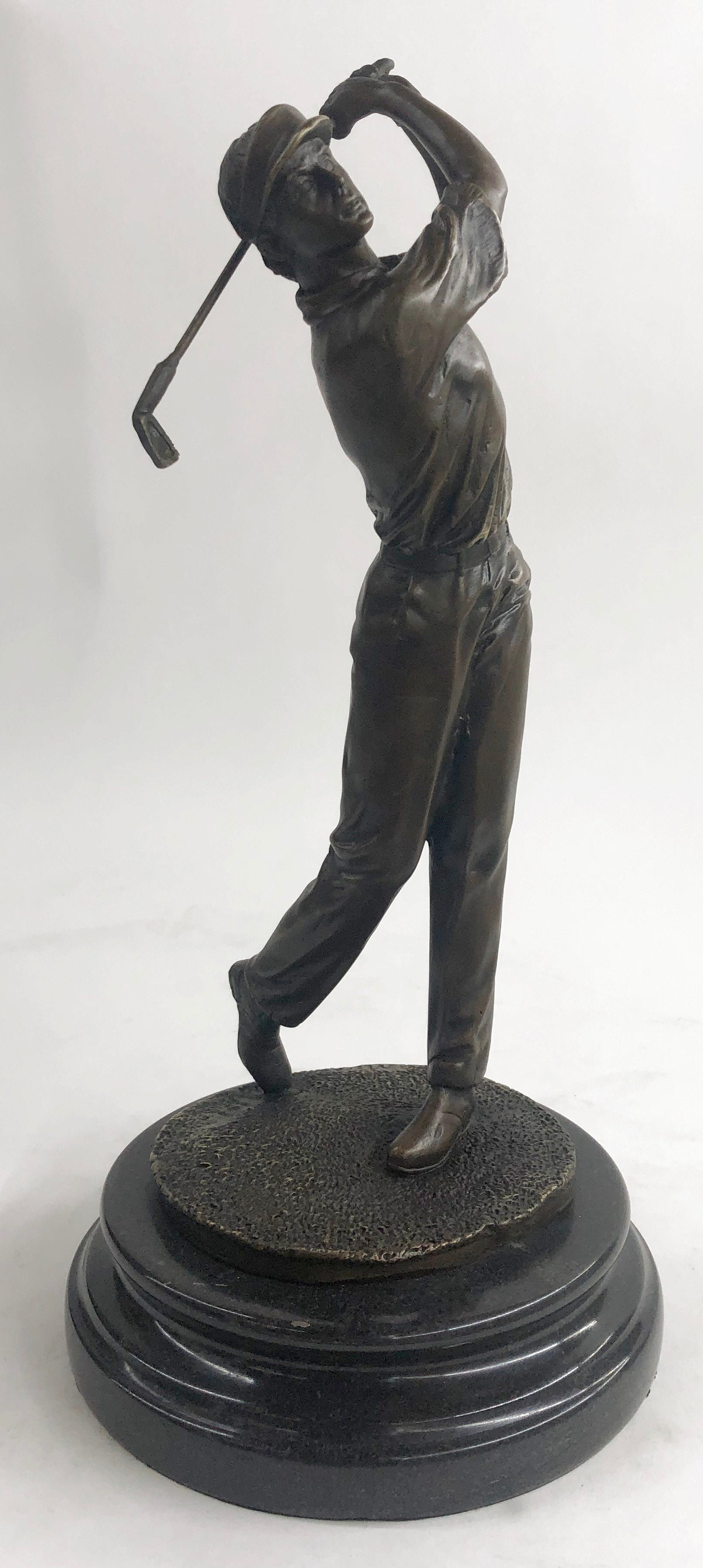 Charlton Home® Kalossi Golf Dad Golfer Golfing Man Bronze Sculpture ...