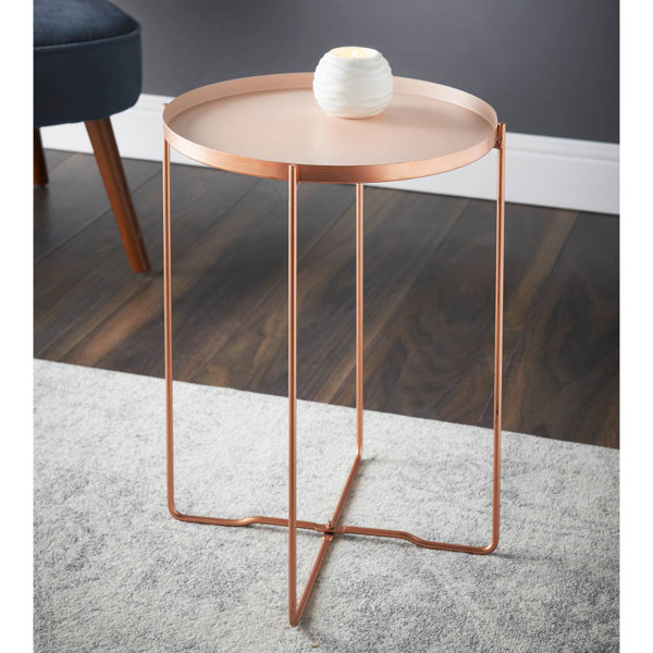 Fairmont Park Round Side End Table Blush Removable Coffee Tray Table ...