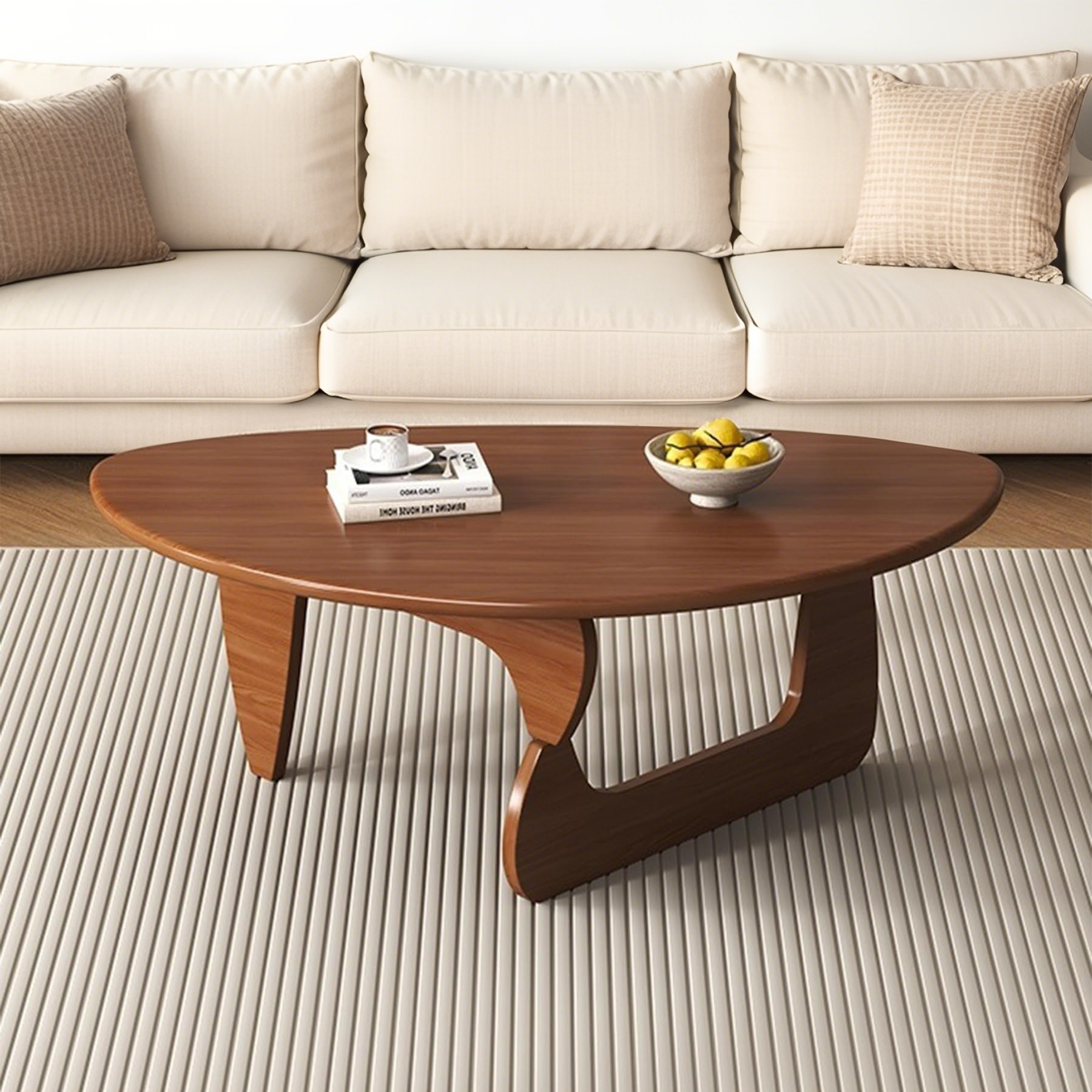 George Oliver Mid-Century Modern Triangle Coffee Table With Solid ...