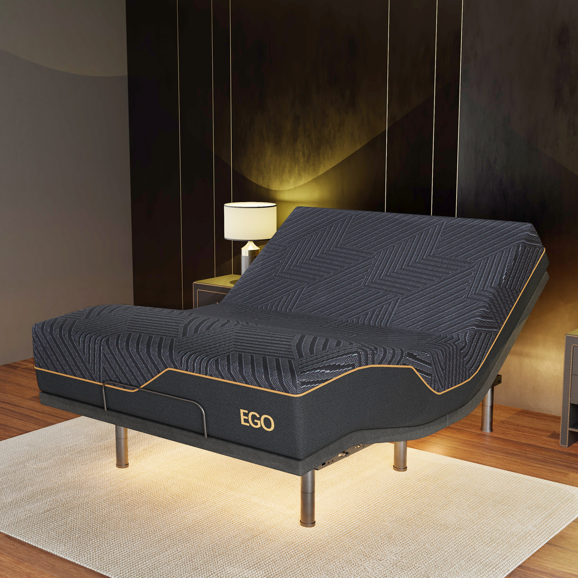 EGOHOME 15” Massaging Zero Gravity Adjustable Bed with 14" Memory Foam ...