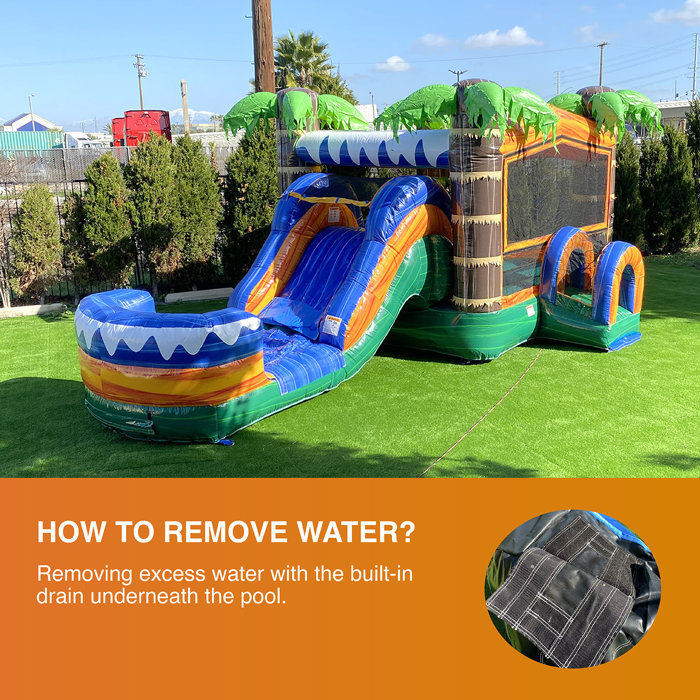 XJUMP Tropical Ocean Commercial Grade Bounce House Water Slide (with ...