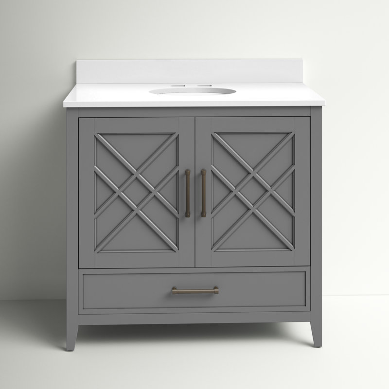 Sand & Stable Brecken 36'' Single Bathroom Vanity with Stone Top ...