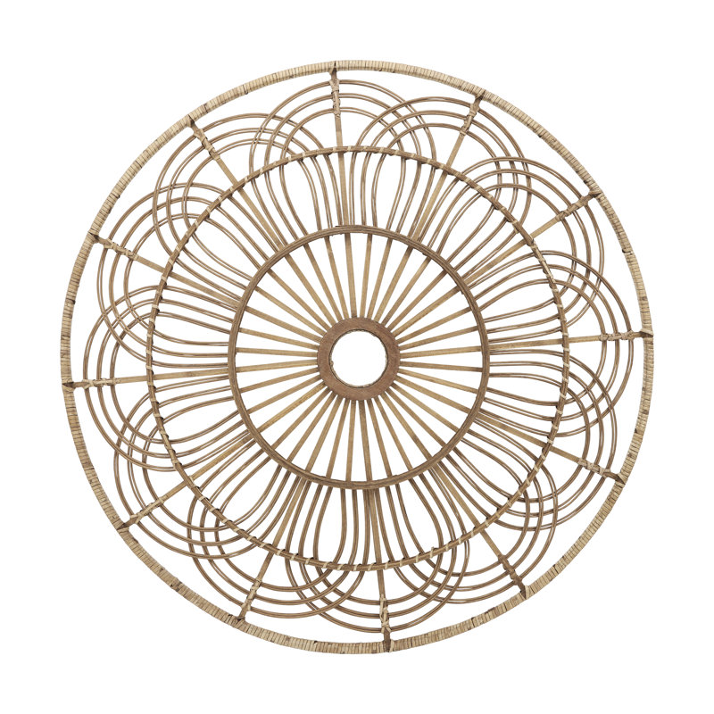 Mistana™ 36-inch Round Wicker Brown Hanging Wall Decor - A Contemporary ...
