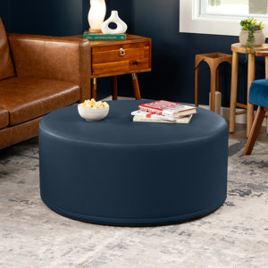 Brayden Studio® Denka Round Couch Ottoman - Oversized Giant Coffee ...