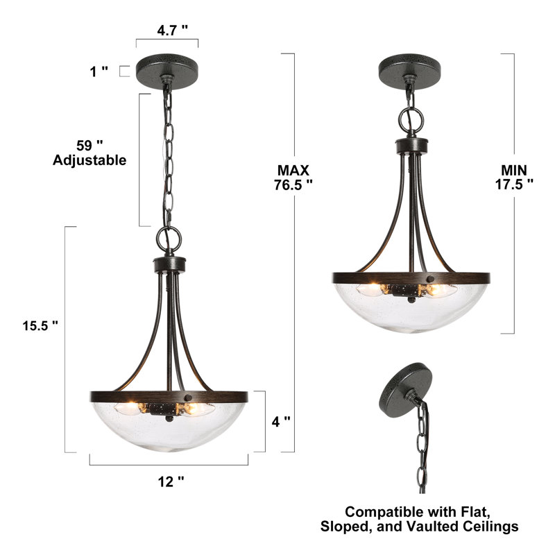 Longshore Tides Rae 3 - Light Single Bowl Pendant | Wayfair